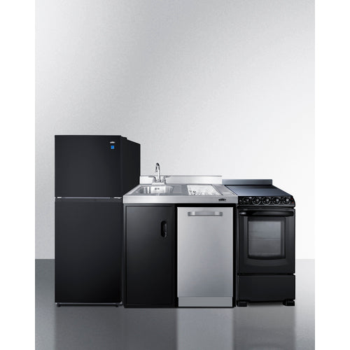 Summit 80" Wide All-In-One Kitchenette with Range and Dishwasher ACK80 ...