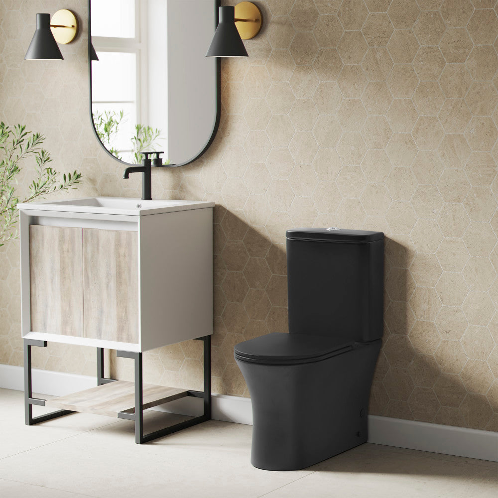Swiss Madison Calice Two-Piece Elongated Rear Outlet Toilet Dual-Flush ...