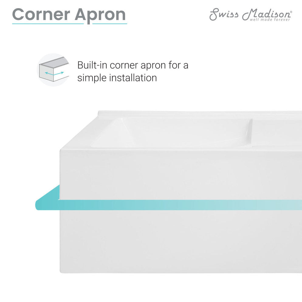 Swiss Madison Claire 60" x 32" Left-Hand Drain Drain Alcove Tub with C ...