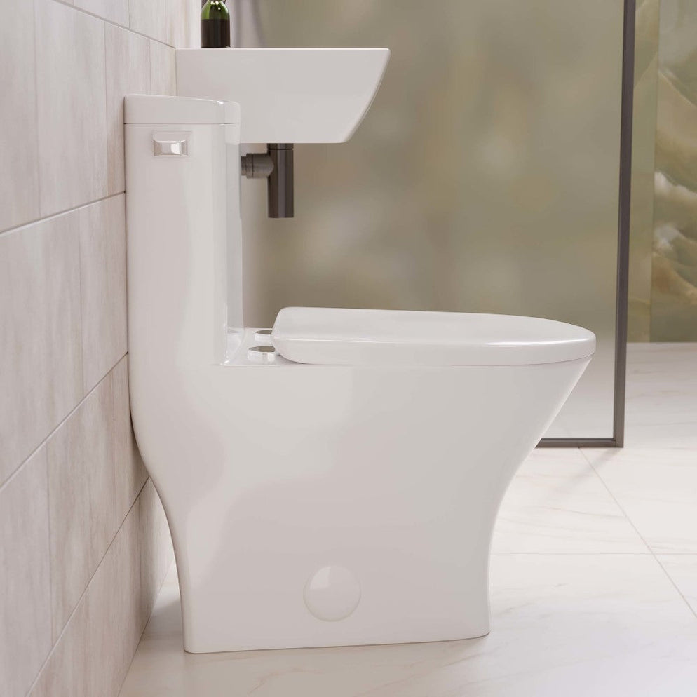 Swiss Madison Sublime II One-Piece Round Toilet Side Flush 1.28 GPF ...